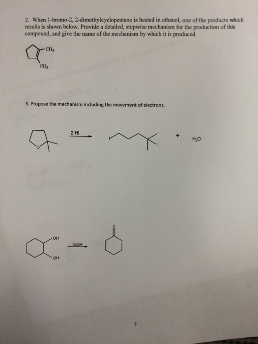 Solved When 1-bromo-2, 2-dimethylcyclopentane is heated in | Chegg.com