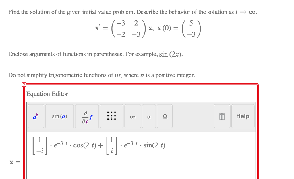 Solved Find the solution of the given initial value problem. | Chegg.com