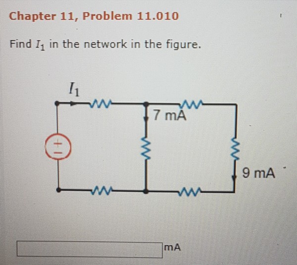Solved Chapter 11, Problem 11.010 Find I1 in the network in | Chegg.com