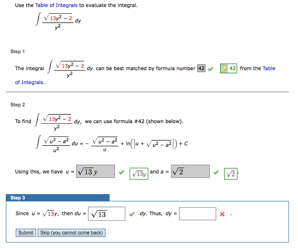 Solved Use The Table Of Integrals To Evaluate The Integral