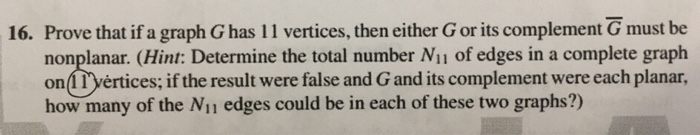 Solved Prove that if a graph G has 11 vertices, then either | Chegg.com