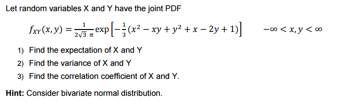 Solved Let random variables X and Y have the joint PDF | Chegg.com