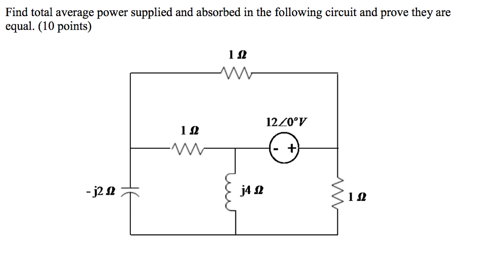 Solved Find total average power supplied and absorbed in the | Chegg.com