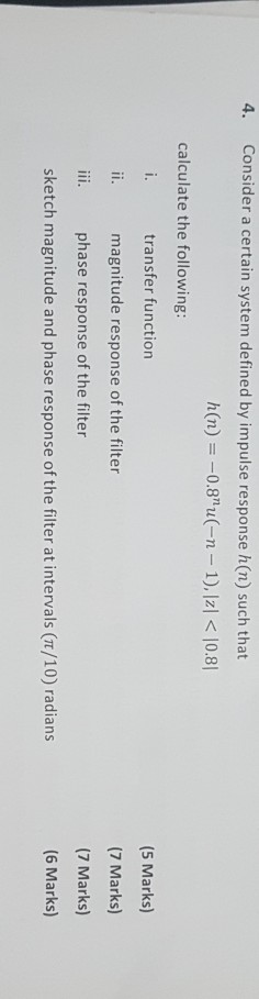 Solved Consider a certain system defined by impulse response | Chegg.com