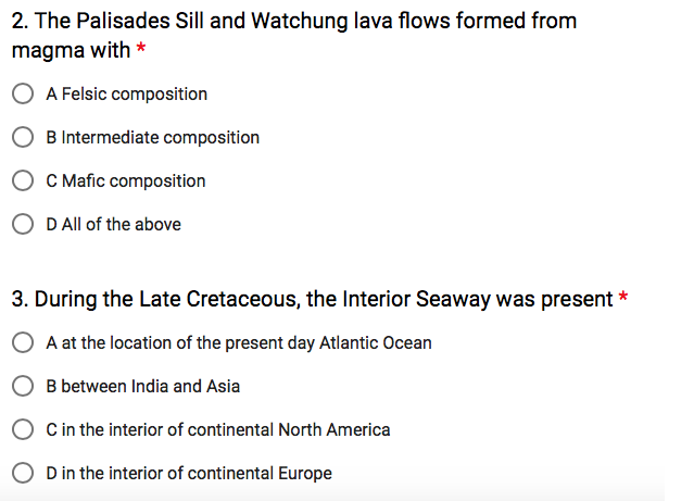 Solved The Palisades Sill and Watchung lava flows formed | Chegg.com