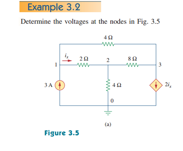 Solved Example 3.2 Determine the voltages at the nodes in | Chegg.com