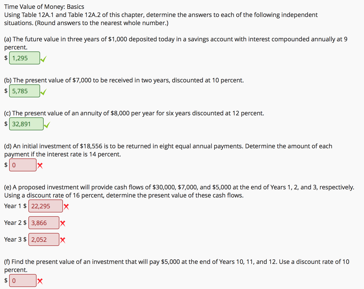 Solved Time Value of Money: Basics Using Table 12A.1 and | Chegg.com