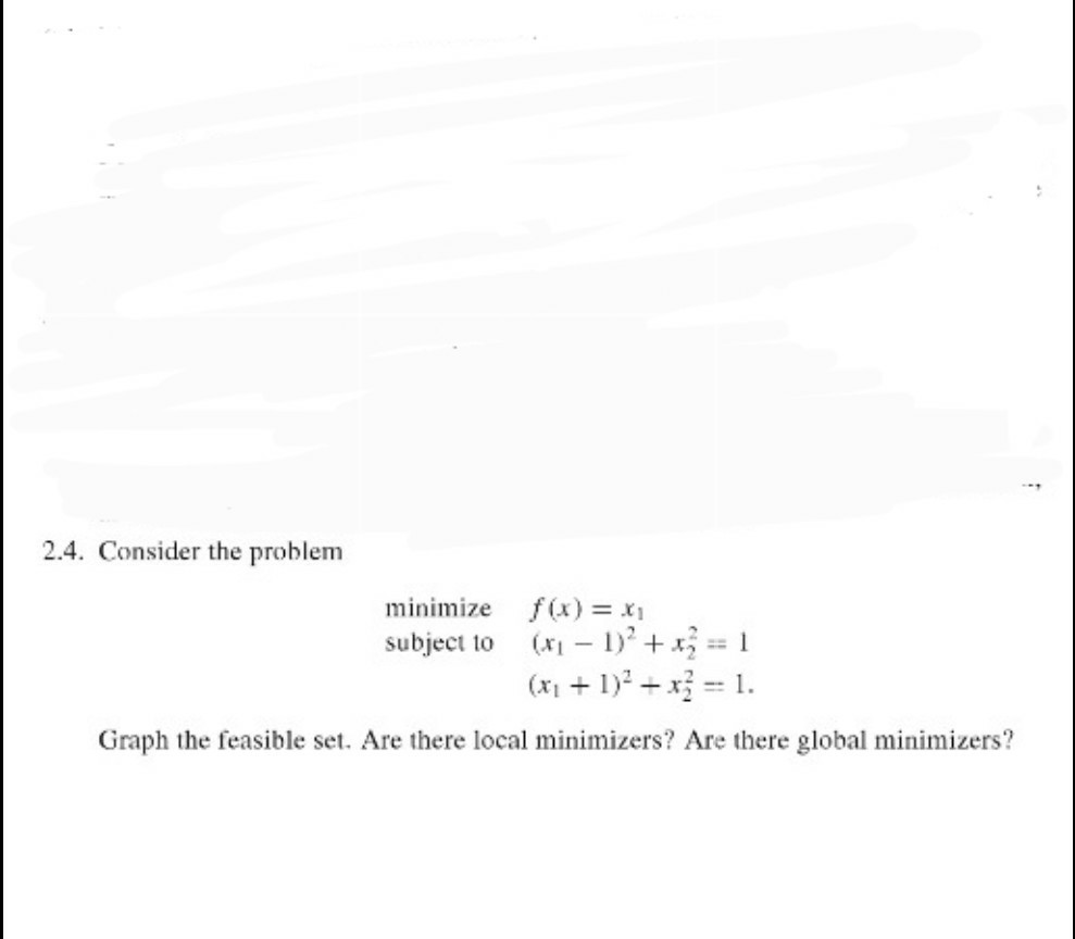 Solved Consider the problem minimize f(x) = x_1 subject to | Chegg.com