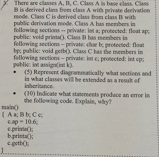 Solved There are classes A, B, C. Class A is base class. | Chegg.com