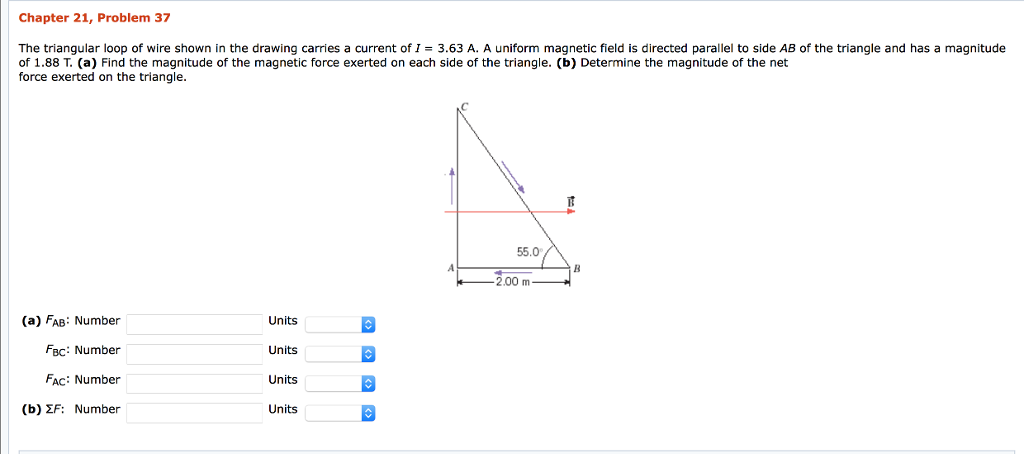 Solved Chapter 21, Problem 37 The triangular loop of wire | Chegg.com