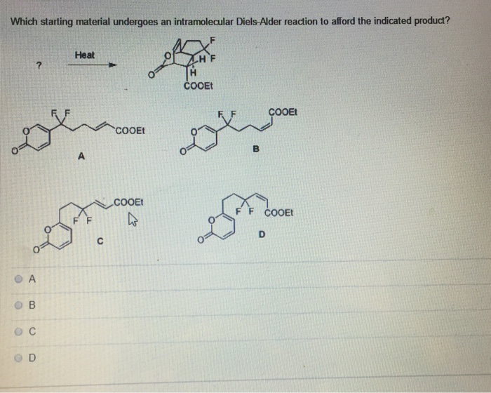 Solved Which starting material undergoes an intramolecular | Chegg.com