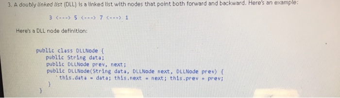 Solved With the same DLLNode definition as in the previous | Chegg.com