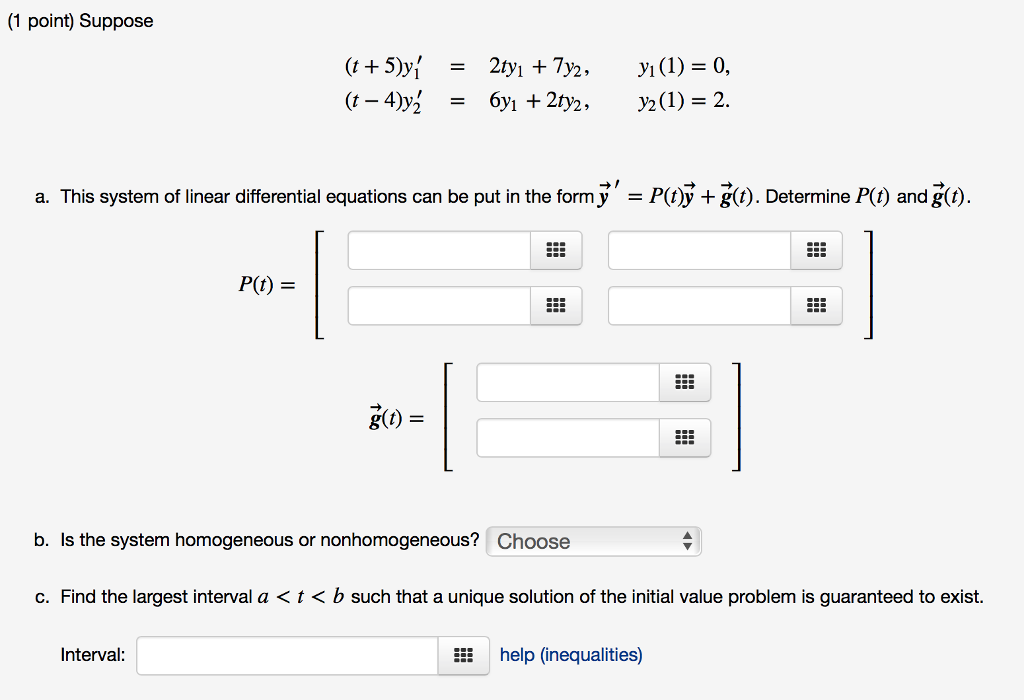 Solved This system of linear differential equations can be | Chegg.com