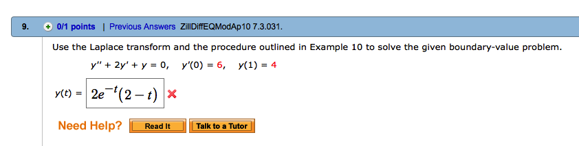 Solved Use the Laplace transform and the procedure outlined | Chegg.com