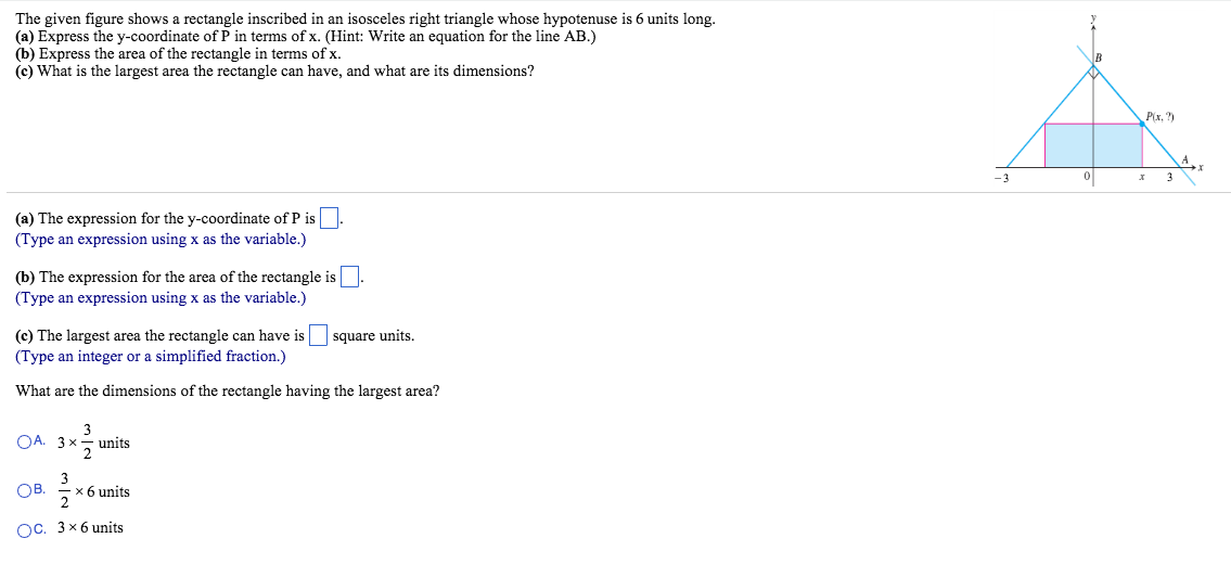Solved The given figure shows a rectangle inscribed in an | Chegg.com