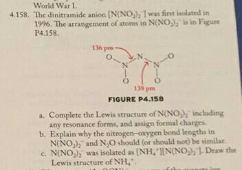 Solved The dinitramide anion [N(NO_2)_2-] was first isolated | Chegg.com