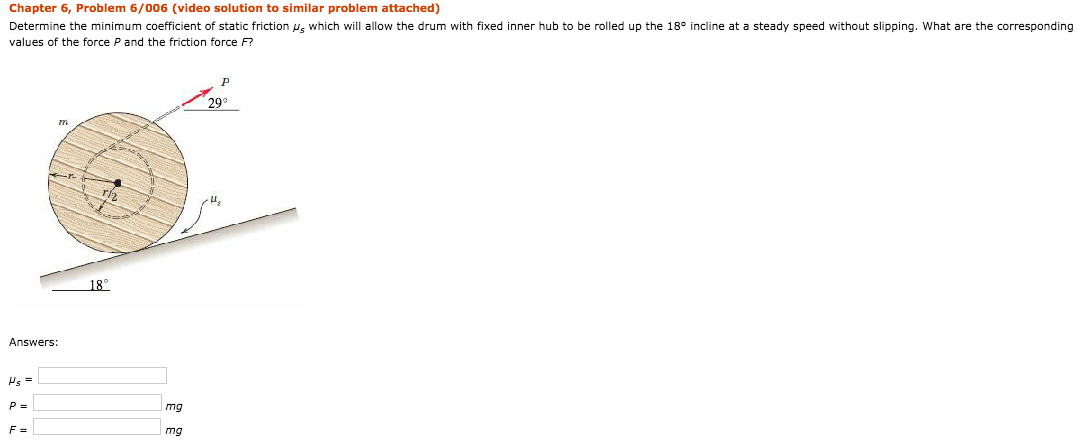 Solved Determine The Minimum Coefficient Of Static Friction