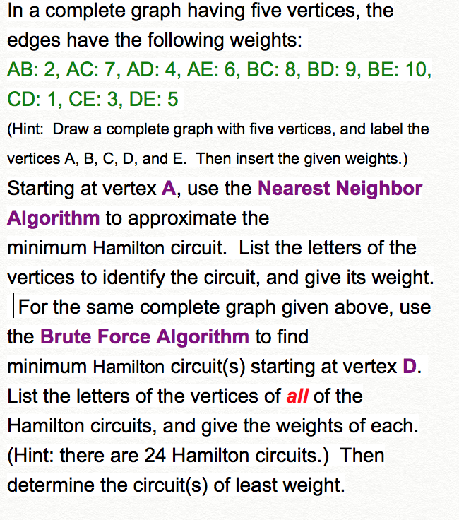 In a complete graph having five vertices, the edges | Chegg.com
