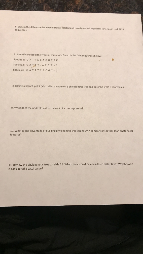 Solved 6. Explain the difference between distantly related | Chegg.com