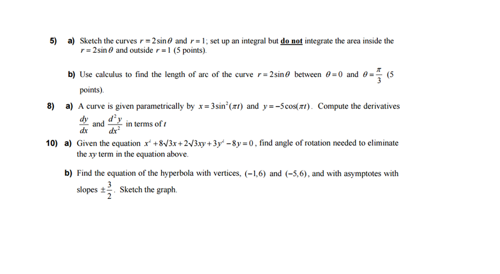 Solved Sketch the curves r = 2sin theta and r = 1; set up an | Chegg.com