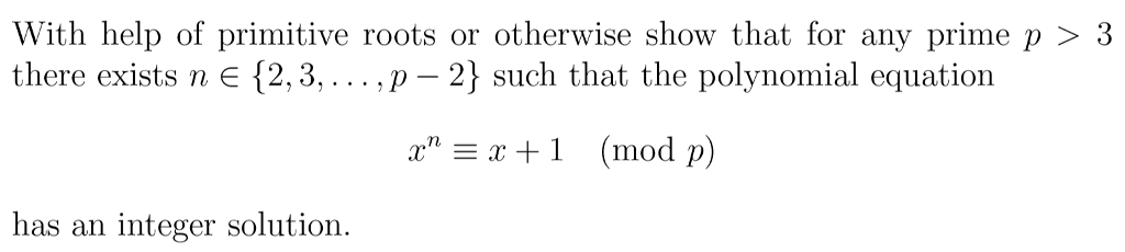 Solved With help of primitive roots or otherwise show that | Chegg.com