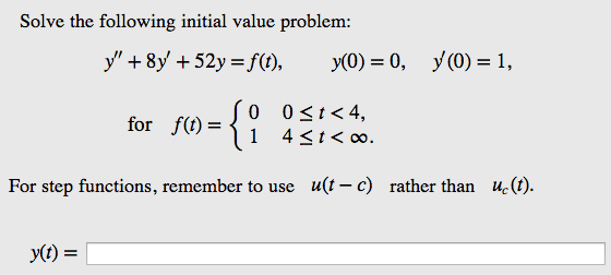 Solved Solve the following initial value problem: Y double | Chegg.com