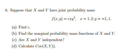 Solved Suppose that X and Y have joint probability mass | Chegg.com