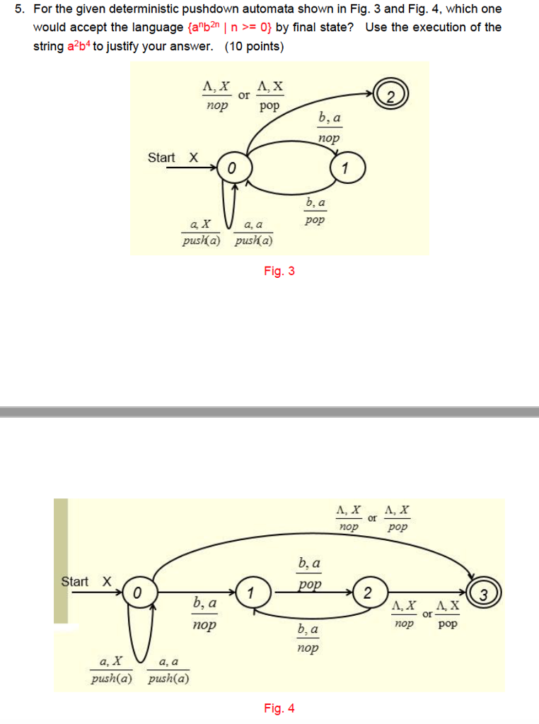 Solved 5. For the given deterministic pushdown automata | Chegg.com