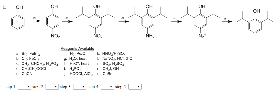 Solved From the list of list of reagents available, show how | Chegg.com