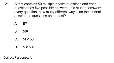Solved A test contains 50 multiple-choice questions and each | Chegg.com