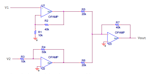 Solved Find Vout in terms of V1 and V2 | Chegg.com