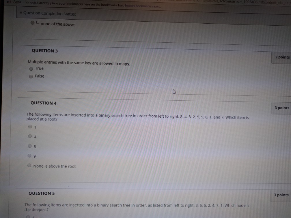 Solved Apps For quick access, place your bookmarks here on | Chegg.com