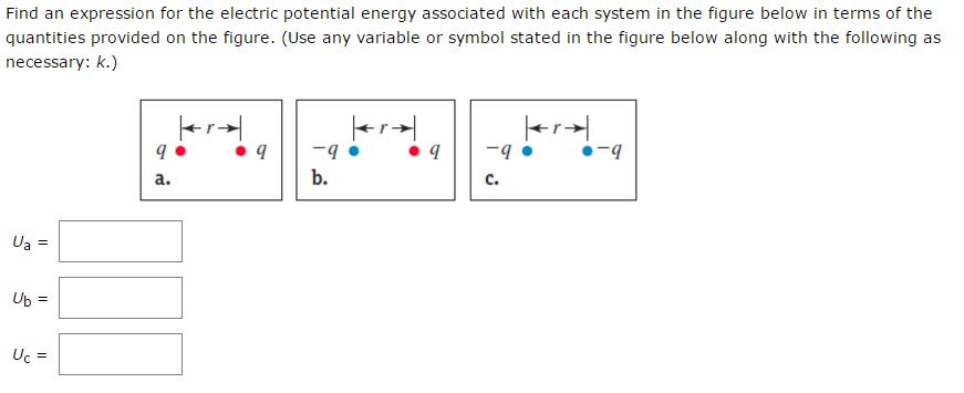 Solved Find an expression for the electric potential energy | Chegg.com