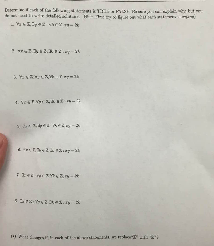 Solved discrete math..true/false explain why | Chegg.com