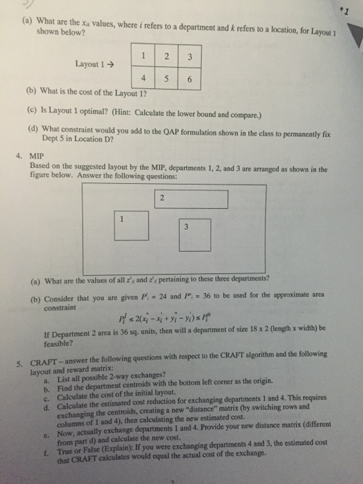 Solved 3. QAP Using the following flow-between chart and | Chegg.com