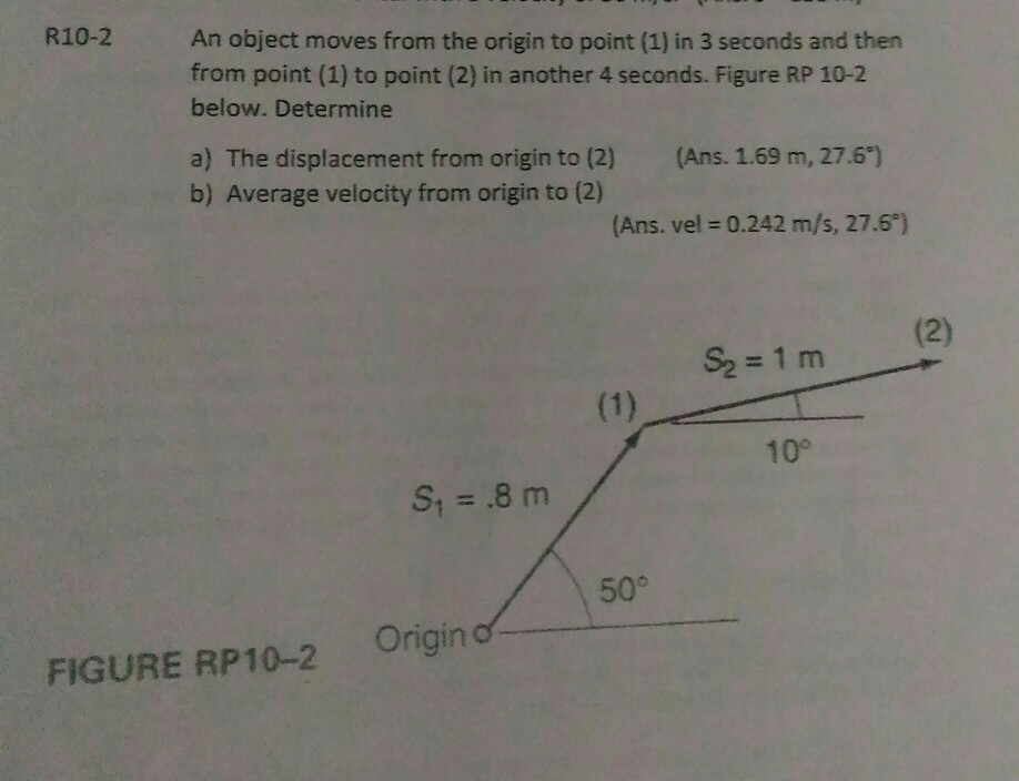 Solved R10 2 An Object Moves From The Origin To Point 1 In