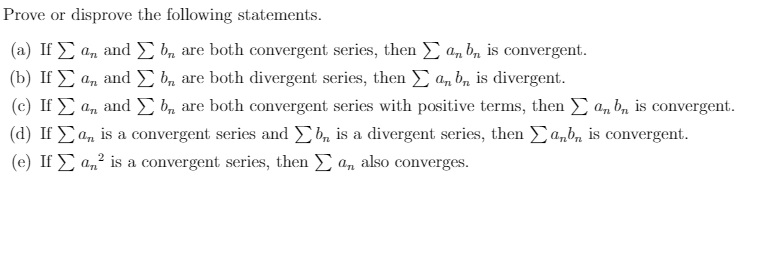 Solved Prove or disprove the following statements. If | Chegg.com