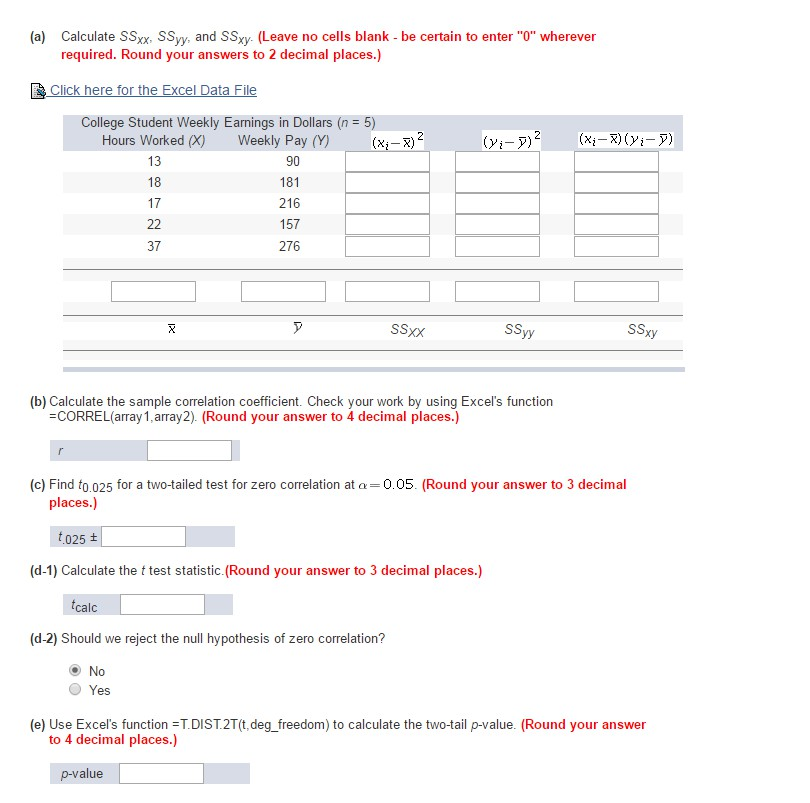 Solved Calculate SS_xx and SS_xy. (b) Calculate the sample | Chegg.com