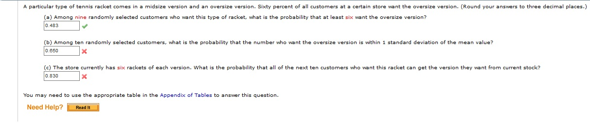 A particular type of tennis racket comes in a midsize | Chegg.com