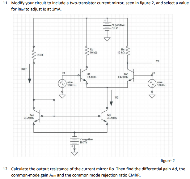 Solved 11. Modify your circuit to include a two-transistor | Chegg.com