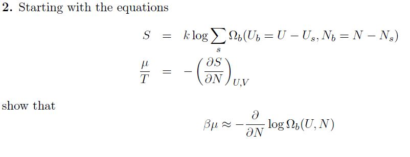 Starting with the equations S = k log sigma_ s ohm_ | Chegg.com