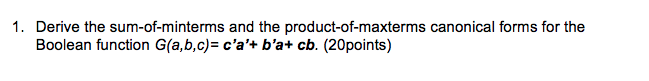 Solved Derive The Sum Of Minterms And The 6295