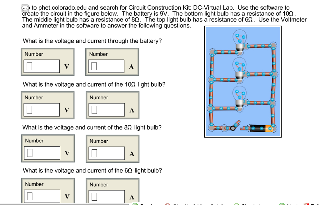 Solved to phet.colorado.edu and search for Circuit | Chegg.com