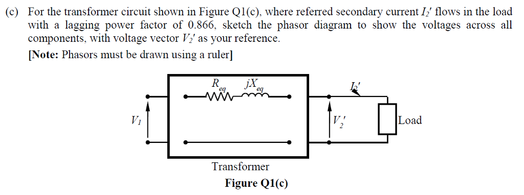 Solved (c) For the transformer circuit shown in Figure | Chegg.com