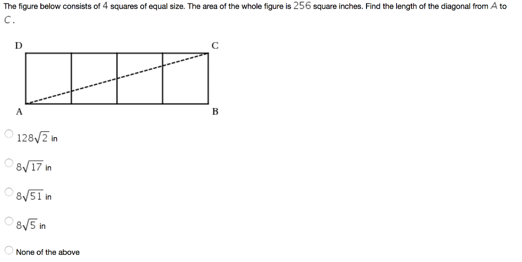 Solved The figure below consists of 4 squares of equal size. | Chegg.com