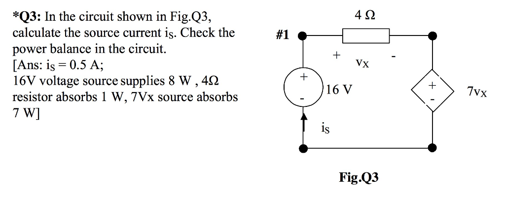 Solved In the circuit shown in Fig.Q3, calculate the source | Chegg.com