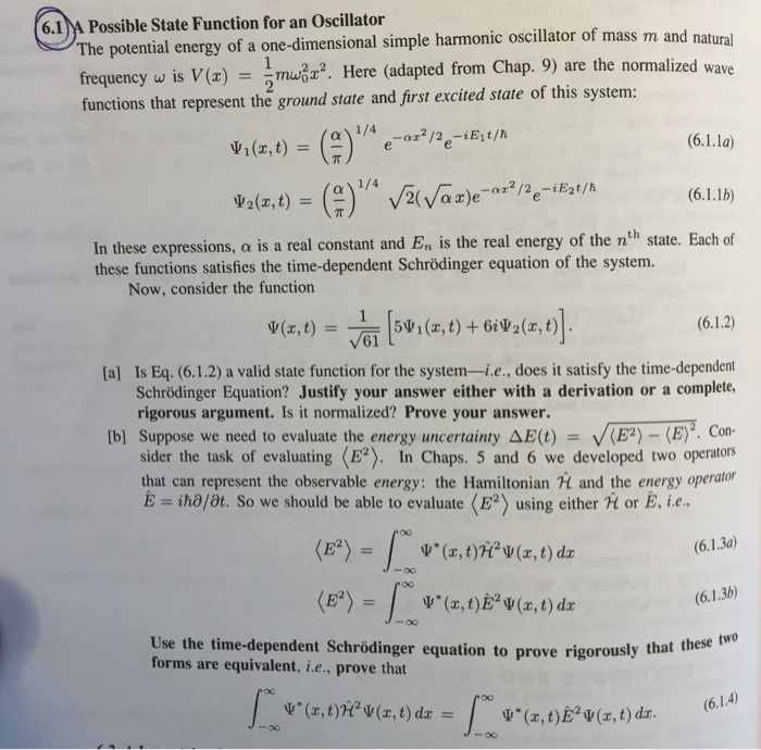 Solved A Possible State Function for an Oscillator The | Chegg.com