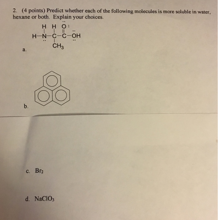 Solved Predict whether each of the following molecules is | Chegg.com