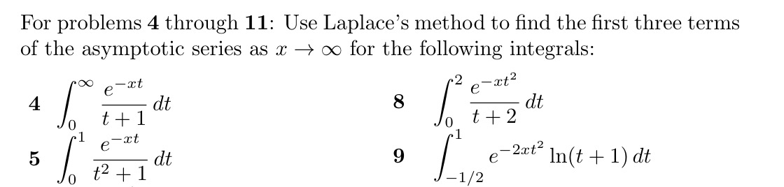 Solved For problems 4 through 11: Use Laplace's method to | Chegg.com