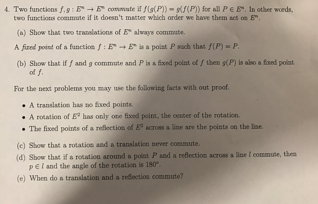 Solved Two functions f, g: E^n rightarrow E^n commute if f | Chegg.com
